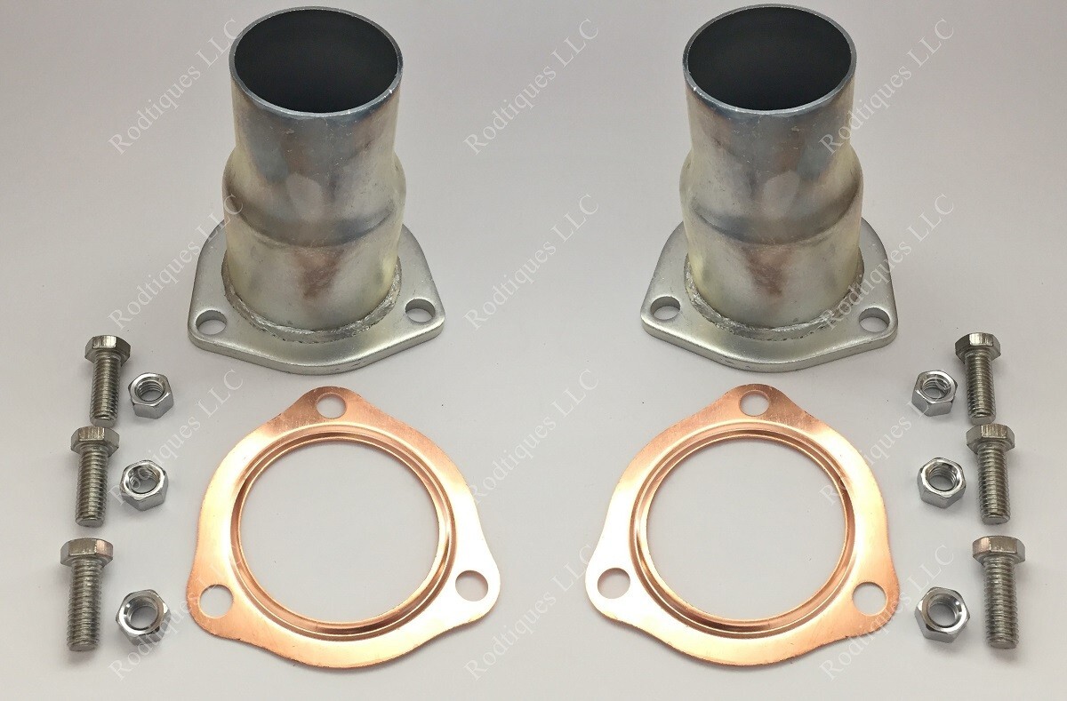 2-1/2" to 2" Header Reducer Kit Weld On 3 Bolt Flange Zinc Pair SB BB ...