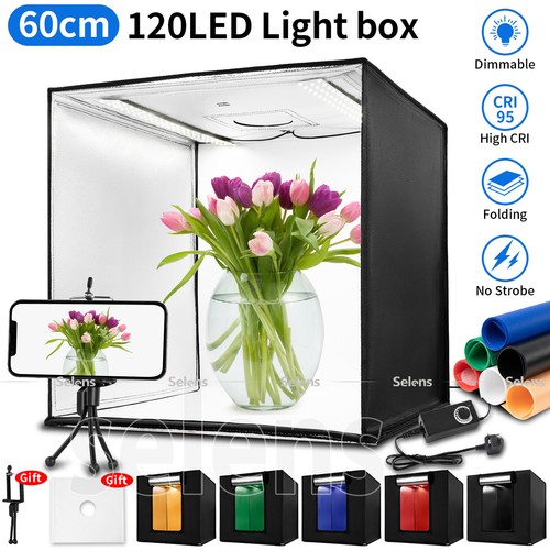 24" Large LED Light Box Photo Tent Portable Photography Studio Shooting ...