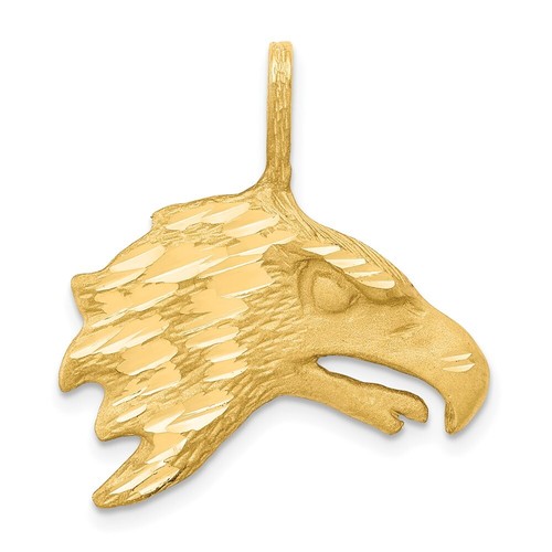 10K Yellow Gold Solid Shiny-Cut Eagle Head Pendant 10C616 | eBay