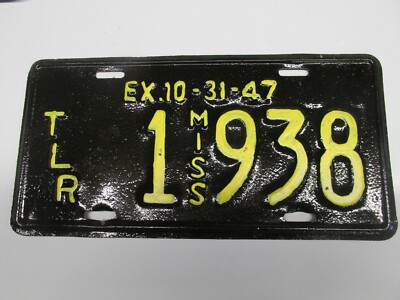 OLD ANTIQUE VINTAGE MISSISSIPPI LICENSE PLATE TRAILER TAG 1947 | eBay