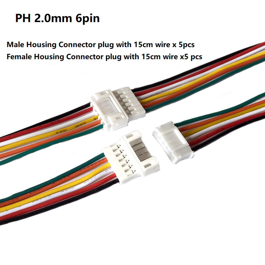 5 Paare Micro JST PH 2.0 2P 3P 4P 5P 6PIN Male Female Stecker Buchse ...