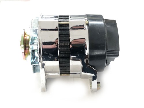CHROME 18ACR Lucas Type High Output 65 Amp Alternator Pulley & Fan ...