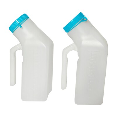 x2 Male Urinal Portable Incontinence Bottle for Men Travel Leakproof ...