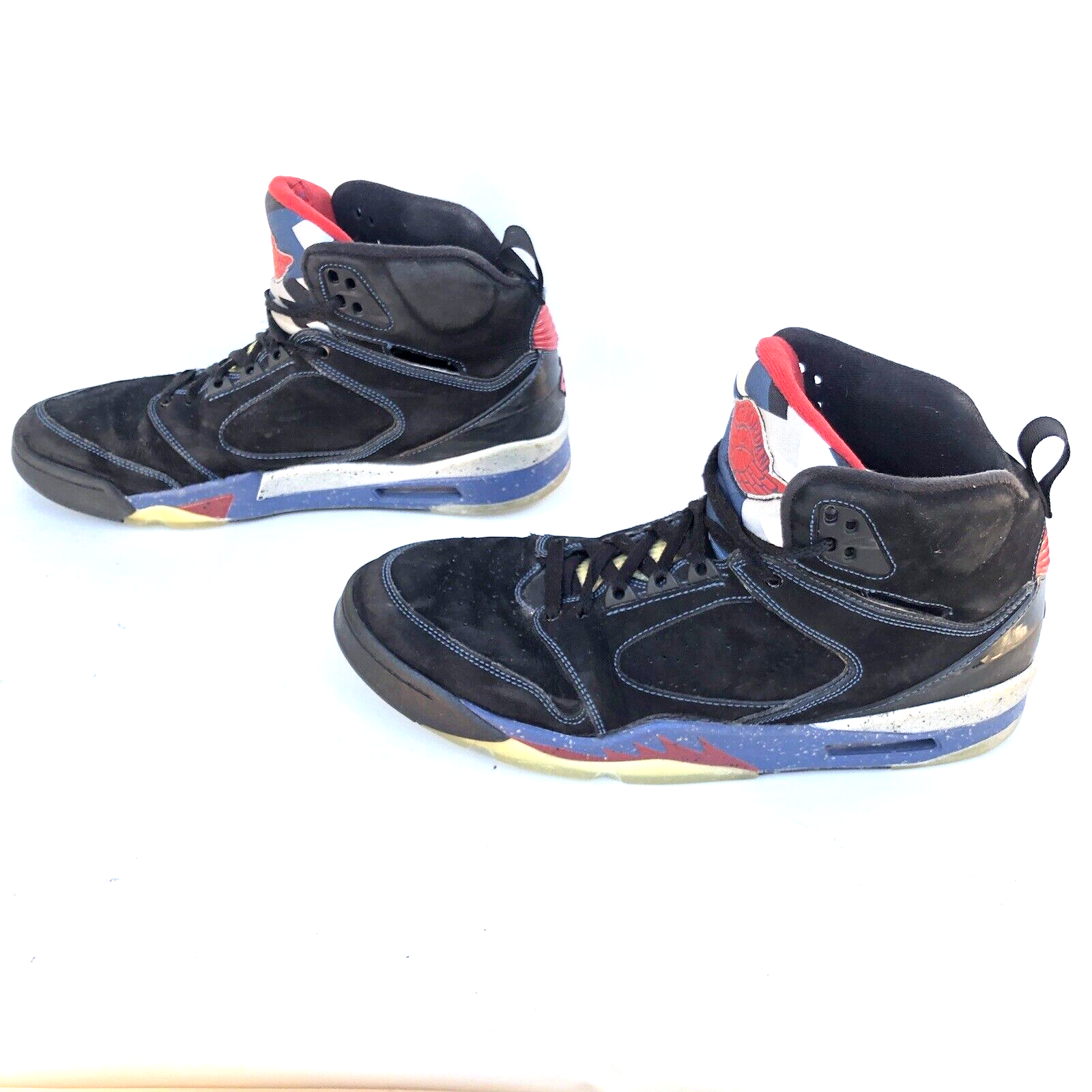 Nike Air Jordan Sixty Plus Detroit Pistons Sz 13 USM Blk/Blu/Red High ...