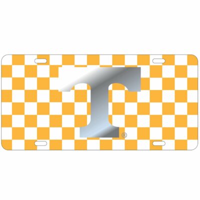 UT TENNESSEE Vols Acrylic Checkerboard - Mirrored T License Plate /Car ...