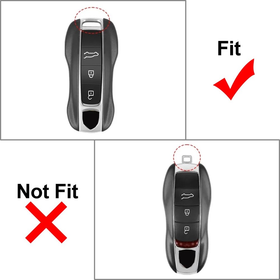 Silver Smart Key Fob Cover Case Shell For Porsche Cayenne Panamera 911 ...