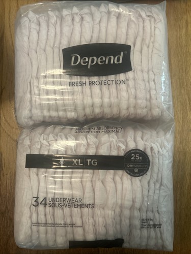 Depend Fresh Protection Adult Incontinence Underwear XL 34 Count | eBay