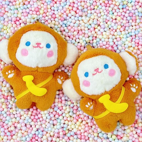 Short Plush Banana Monkey KeyChain Backpack Pendant Cartoon Gift Soft D ...