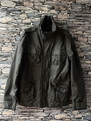 Superdry Jacket Men's XL Black Wax Utility Army Chore Field Cargo ...