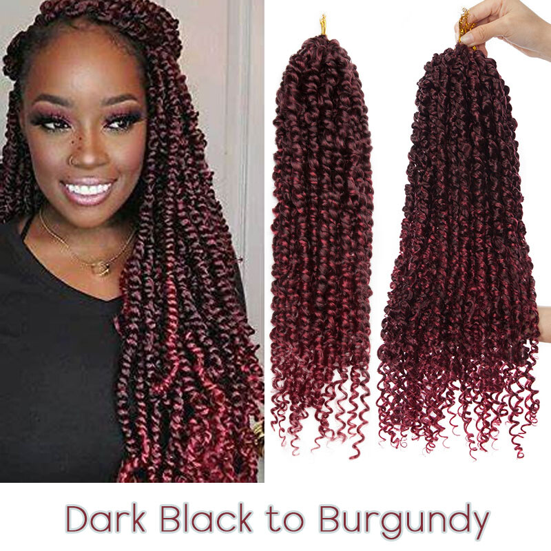 Synthetic Spring Twist Hair Extensions Crochet Afro Braiding Hairpieces ...