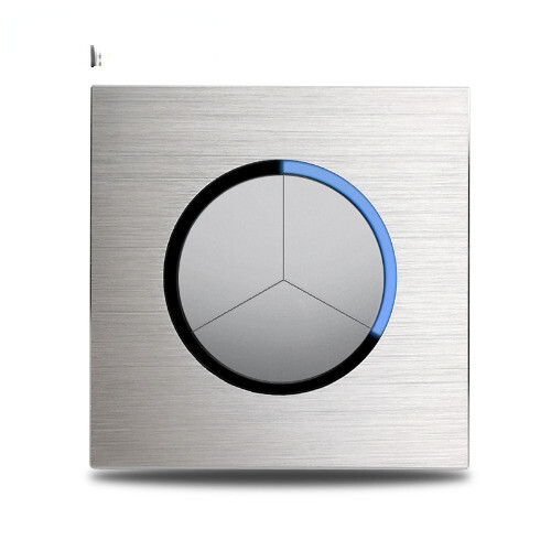 16A Light Switch Matte Aluminium Alloy Panel Circle LED Indicator ...