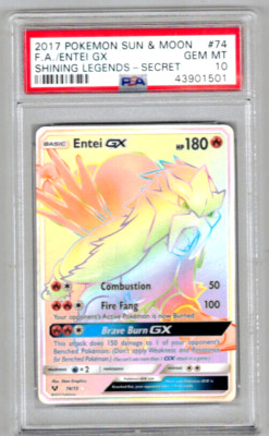 Pokemon Card PSA 10 Entei GX 74/73 Shining Legends Secret Rare | eBay