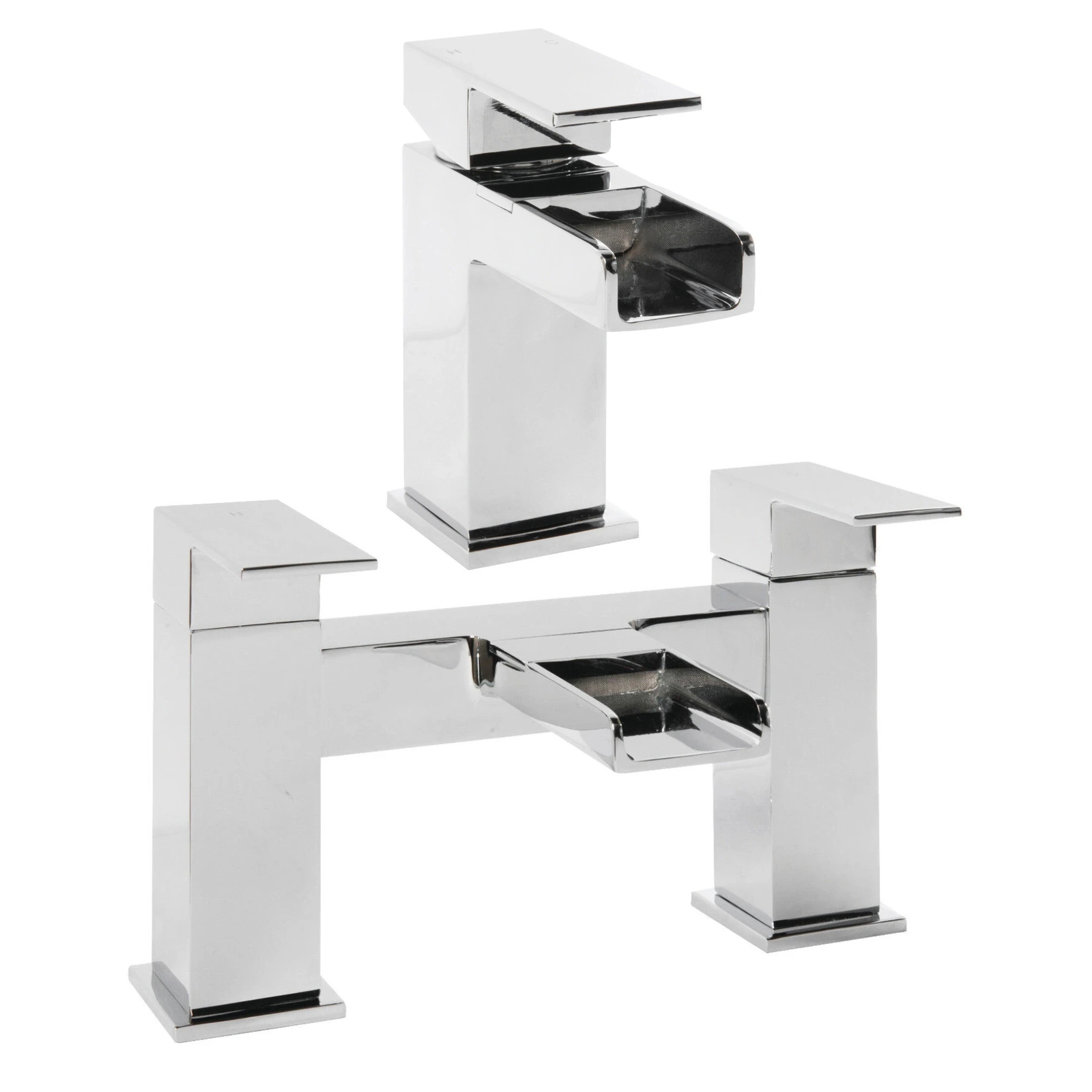 Waterfall Basin Mono Mixer + Bath Shower Mixer Filler Tap + FREE Click ...