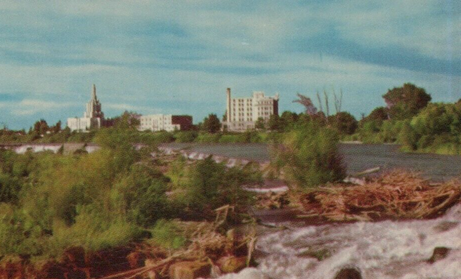 Mormon Temple & Hospital Idaho Falls Scenic Snake River Chrome Vintage ...