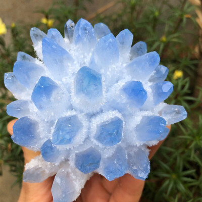 300g+New find Blue Phantom Quartz Crystal Cluster Mineral Specimen Gem ...