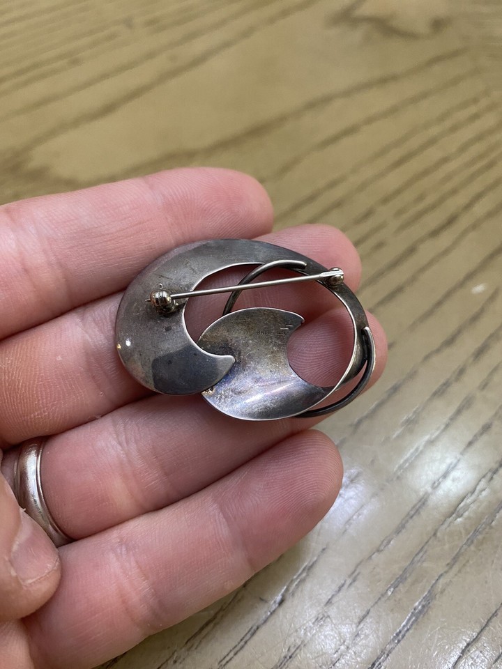 Native American Navajo Thomas Tso TT Sterling Silver Modernist Swirl ...