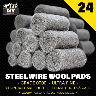 24 Steel Wire Wool Pads | Top Quality Grade 0000 Super Ultra Fine For ...