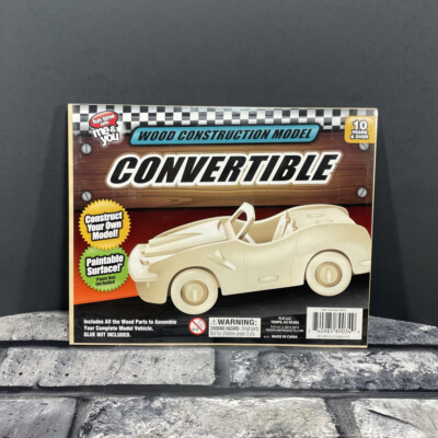 Wood Construction Convertible Car Model Kit New Sealed Package ...