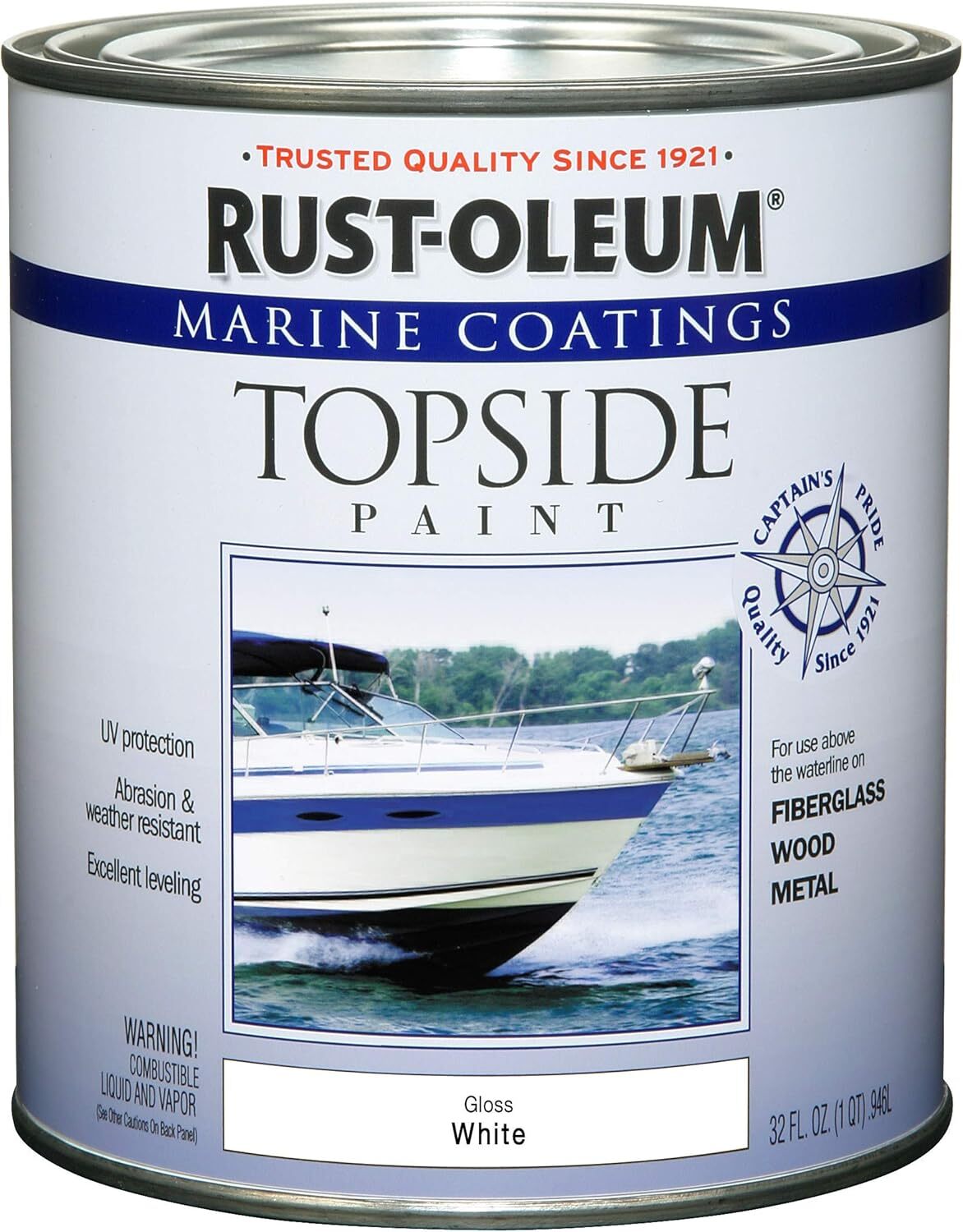 Rust-Oleum 206999 Marine Topside Paint 1-Quart Gloss Matte Various ...