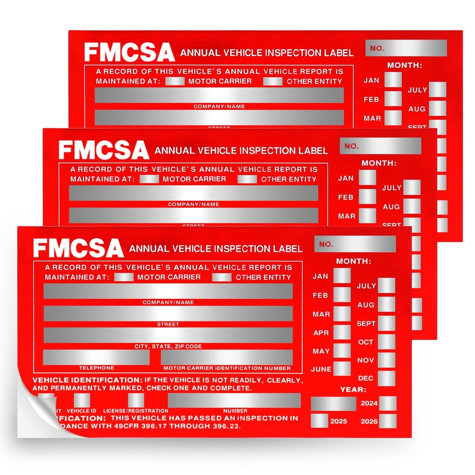 25Pack dot Inspection Forms and Stickers，fmcsa Annual Inspection ...