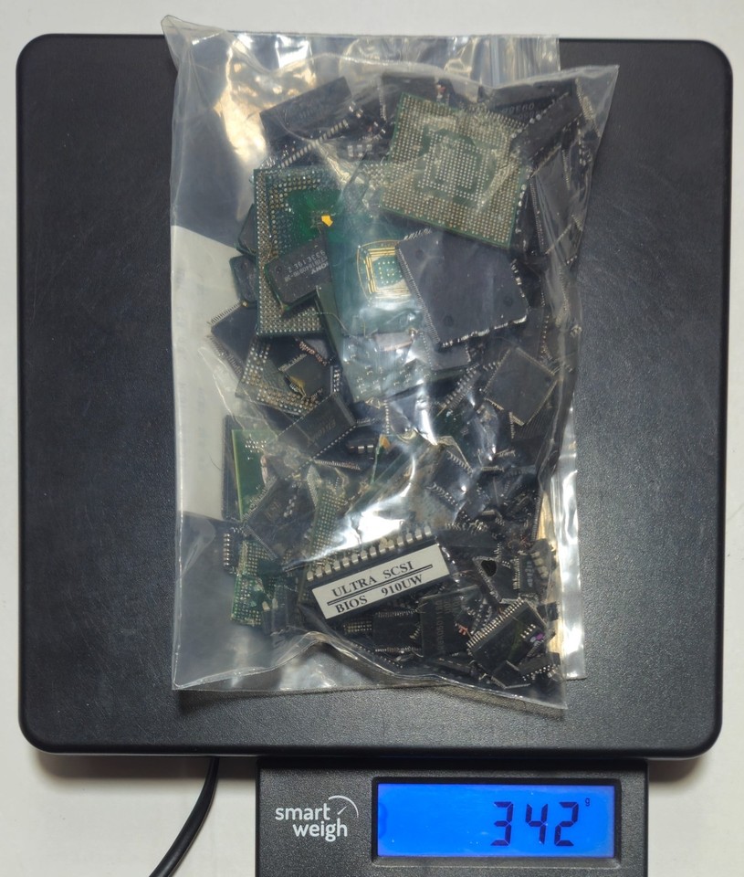 Mixed IC Chips for Gold / Precious Metal Scrap Recovery - 342 grams ...