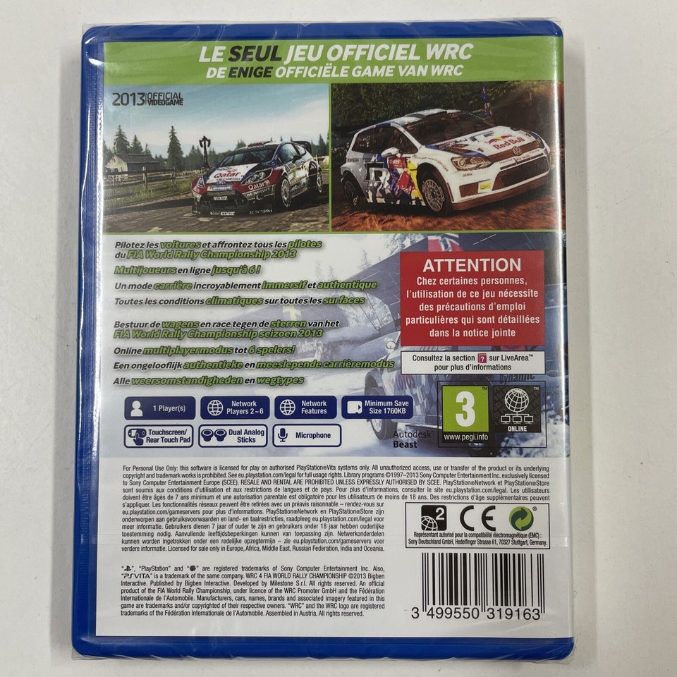 NEUF NEW world rally FIA WRC 4 PS VITA playstation blister francais 3499550319163| eBay