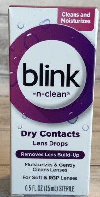 Blink N-Clean Dry Contacts Lens Drops For Soft & RGP Lenses 0.5oz | eBay