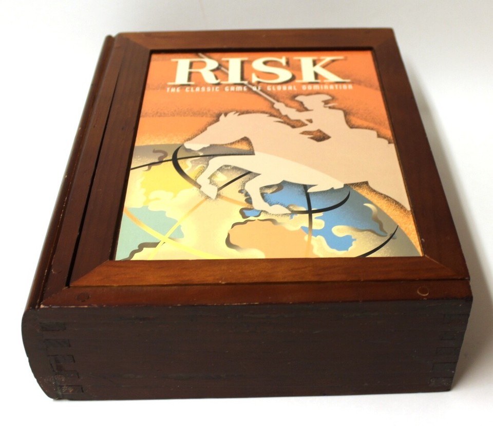 Vintage Game Collection Risk Board Game in Wooden Bookshelf Box | eBay