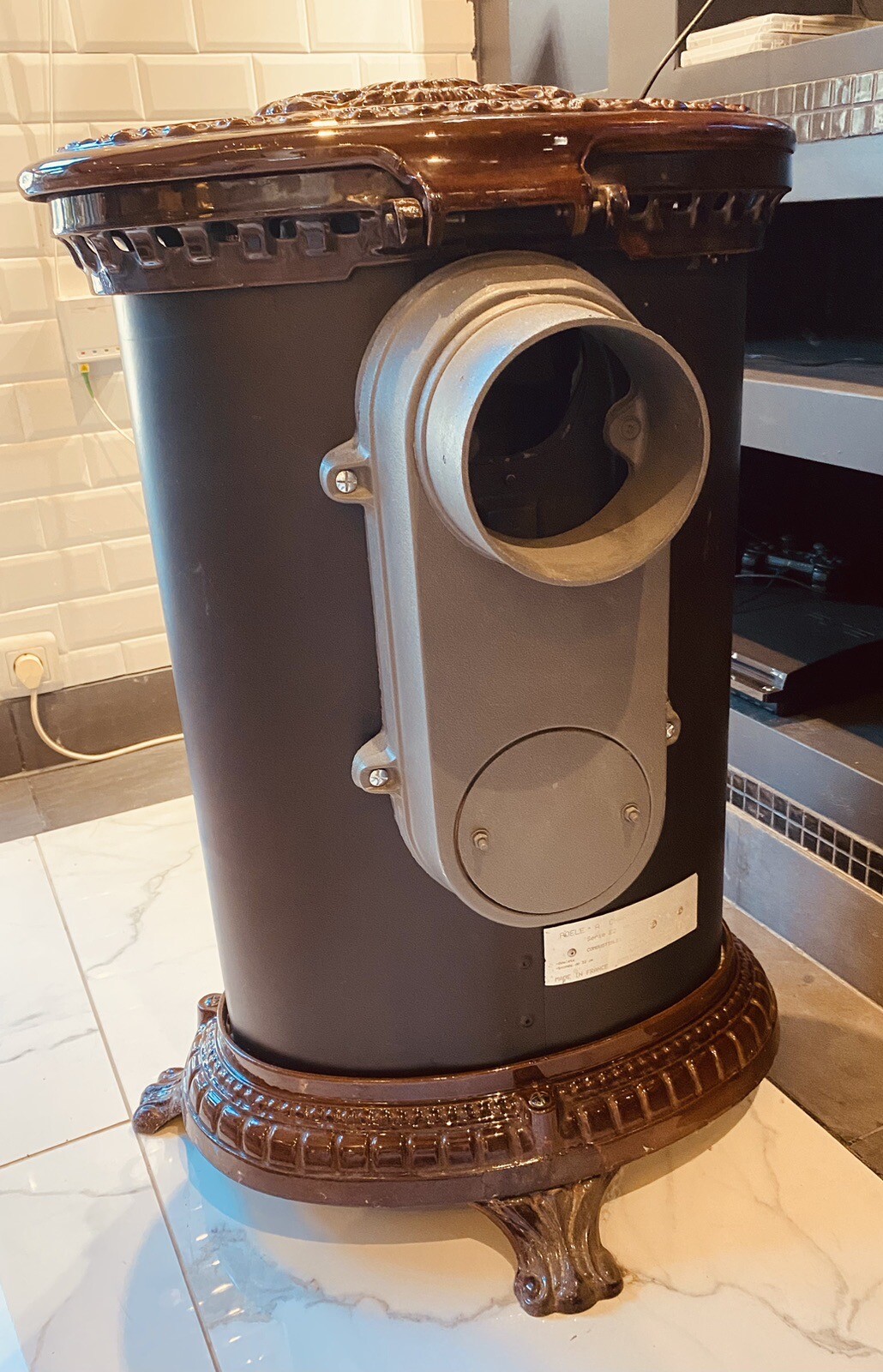 poêle à bois Godin Le Petit 3727 A vintage complètement restauré à neuf ...