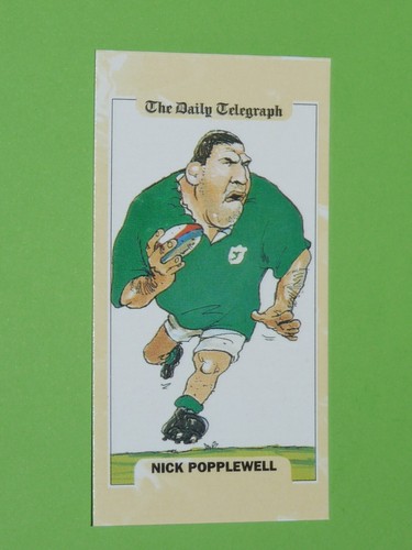 DAILY TELEGRAPH CARD 1995 RUGBY COUPE MONDE IRLANDE EIRE NICK ...