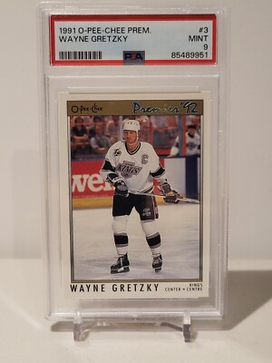 1991-92 O-Pee-Chee Premier Wayne Gretzky #3 PSA 9 Los Angeles King HOF ...