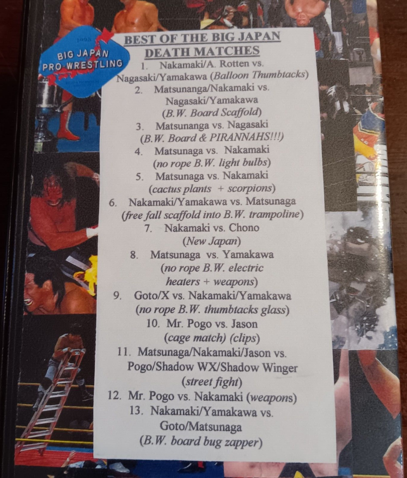 BEST OF THE BIG JAPAN DEATH MATCHES VHS | eBay