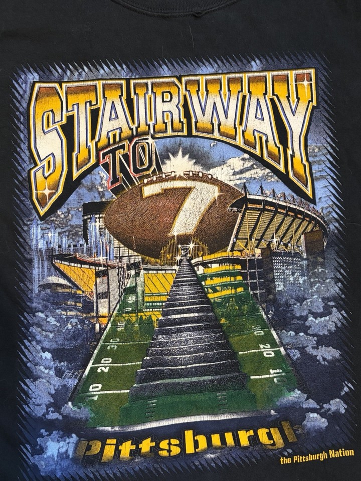 Pittsburgh Steelers Stairway To Pittsburgh Roethlisberger Vintage Tee L ...