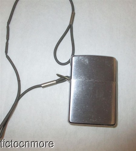 VINTAGE ORIGINAL ZIPPO LOSSPROOF LIGHTER LANYARD LOOP d. 1961 BRUSHED ...