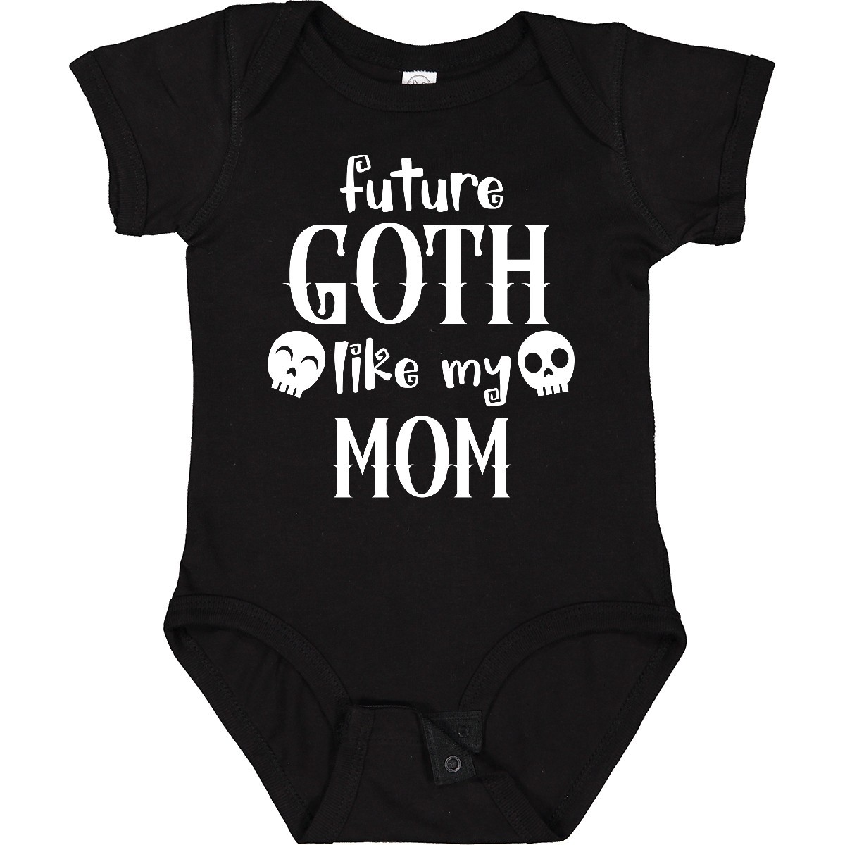 Inktastic Future Goth Like My Mom With Skulls Baby Bodysuit Pop Culture ...