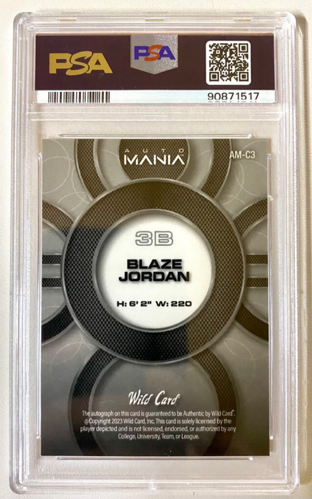 2023 Wild Card Auto Mania - Circles Blaze Jordan #AM-C3 Red Rainbow /10 ...