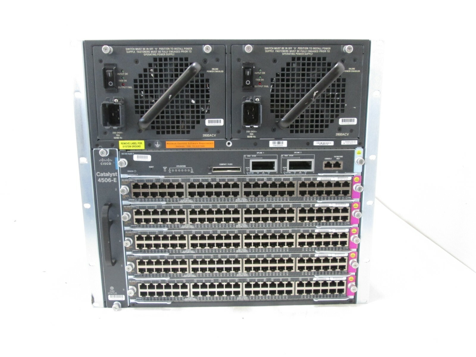 Cisco WS-C4506-E Catalyst Switch w/ 5x WS-X4648-RJ45+E 1x WS-X45-SUP6L ...