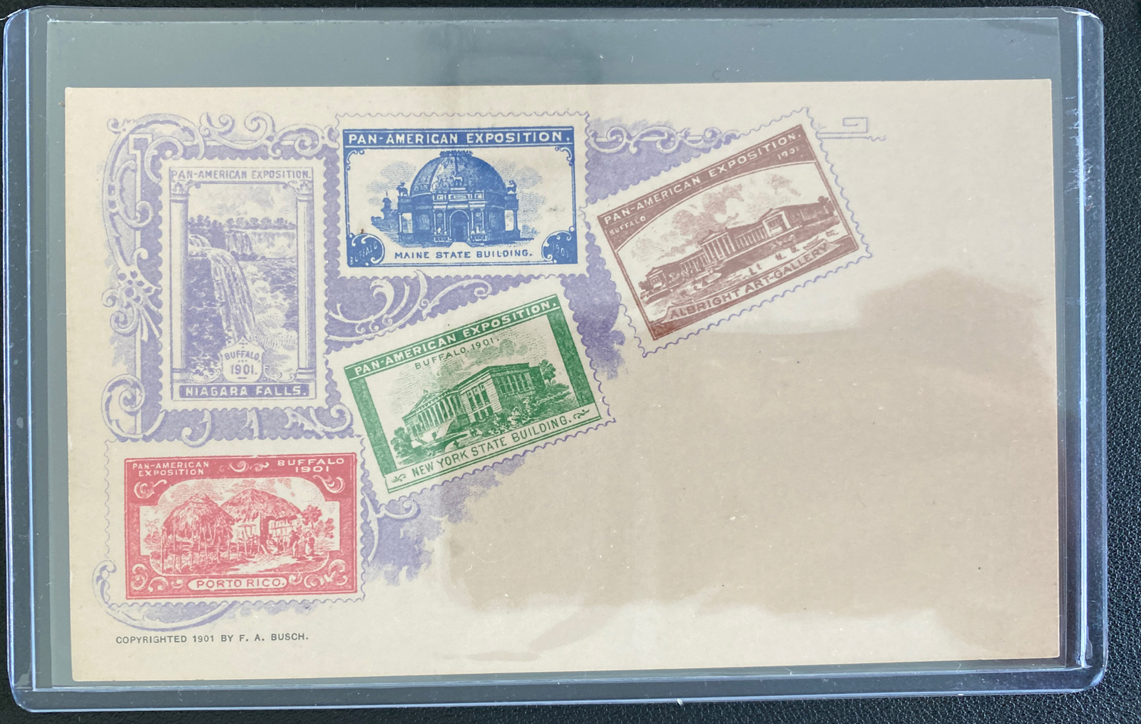Rare Ten Pan American Exposition Stamp On Stamp Postcards Complete Set ...