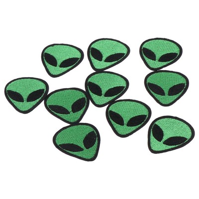 10PCS Green Alien Head Embroidered Patch UFO Jackets Universe DIY | eBay
