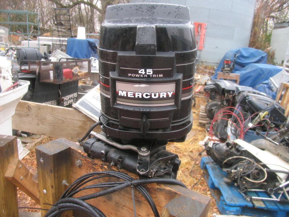 Mercury 45 hp 4 CYLINDER 2 STROKE OUTBOARD MOTOR With Power Trim Fresh ...