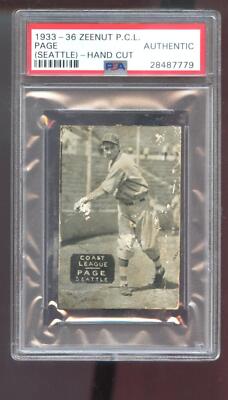 1933 - 1936 Zeenut Phil Page PSA A Graded Baseball Card Pacific Coast ...
