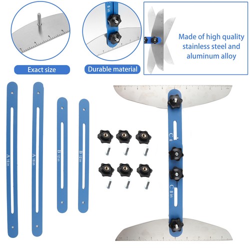 Stair Tread Template Tool Stair Measuring with Scale Display 11-60 ...