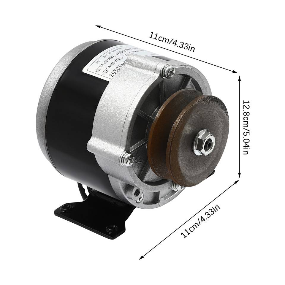 Brushed Motor Gear Reduction Electric Motor Gear Motor w/ Belt Pulley ...