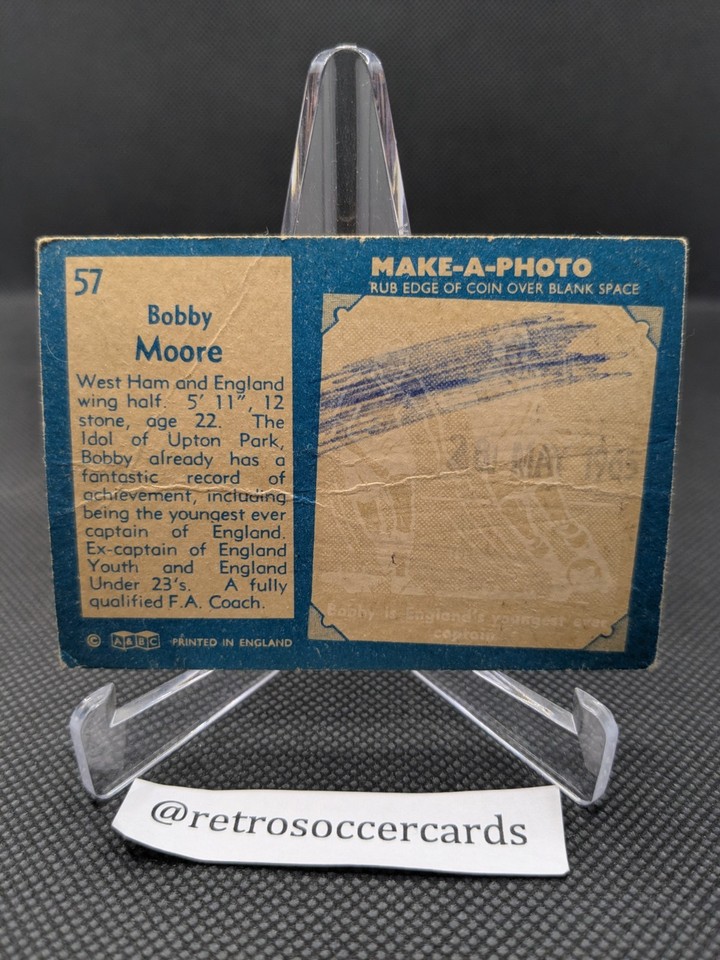 1962/63 Bobby Moore West Ham United - A&BC Footballers Blue back #57 ...