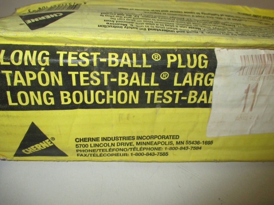 New Cherne 271047 Long Test-Ball 4-Inch Plug,Tampon Test_Ball | eBay