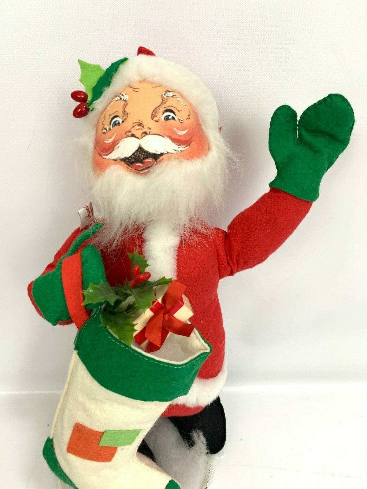 Vintage Large Annalee Doll Santa Claus With Christmas Stocking Waving ...