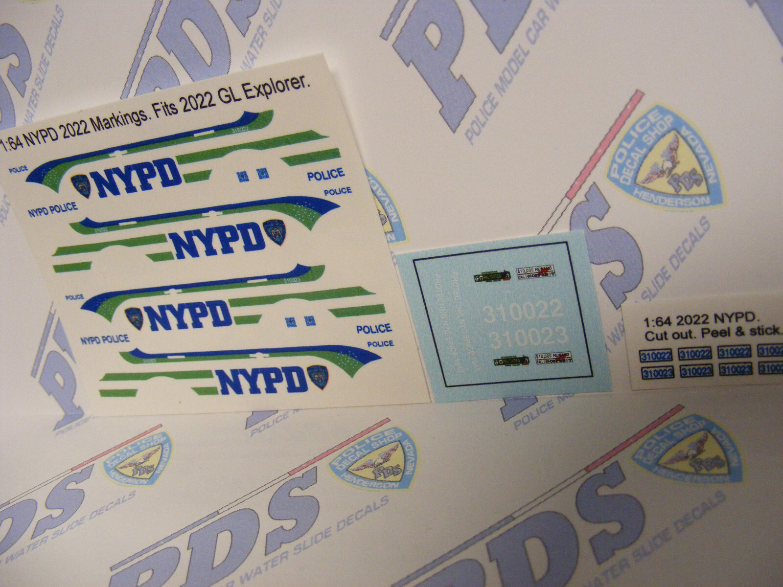 NYPD Police 1/64 Water slide Decal Set Fits Greenlight 2022 Police ...