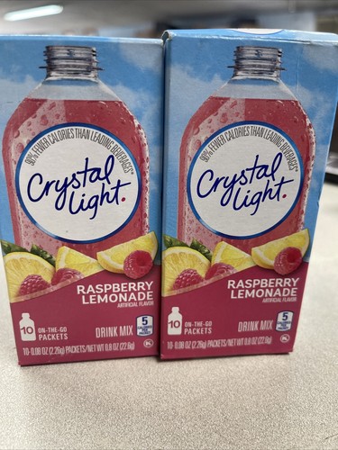 Crystal Light RASPBERRY LEMONADE 10 packets 6 Boxes 5/25 Exp FREE Shipping | eBay