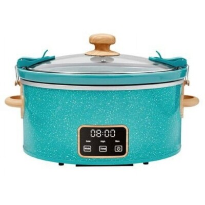The Pioneer Woman 6 Qt Digital Slow Cooker with Locking Lid, Linen ...