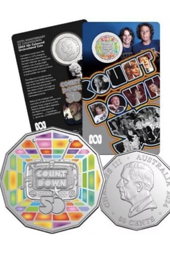 2024 50c Coloured Uncirculated Coin in Card - 50th Anniversary of ...